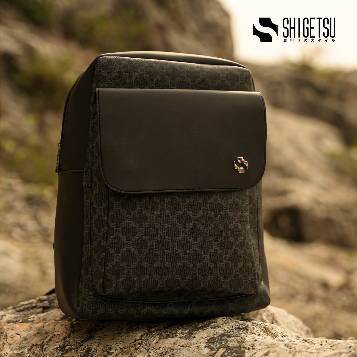 Signature KOKUBU Monogram Backpack for School Men – Shigetsu